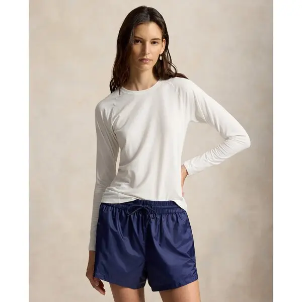 Ralph Lauren Performance Jersey Long-sleeve Crewneck Tee - Ceramic White