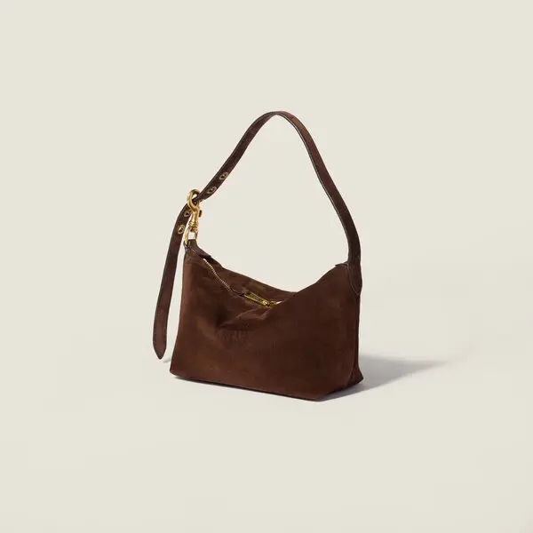Miu Miu Spirit Suede Bag - Dark Brown