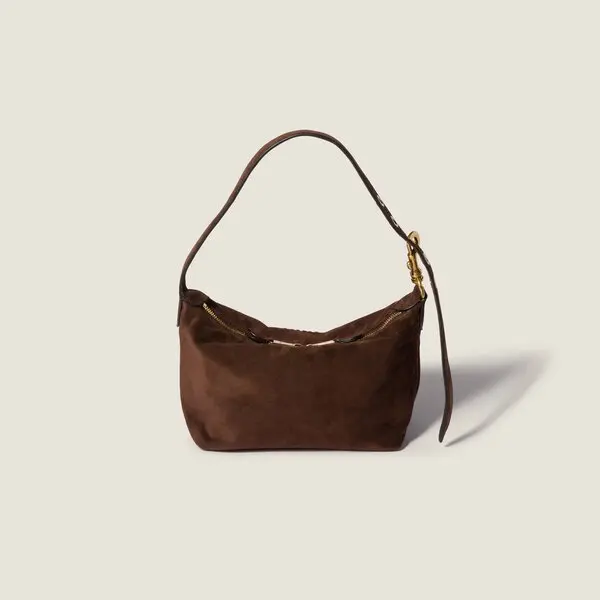 Miu Miu Spirit Suede Bag - Dark Brown