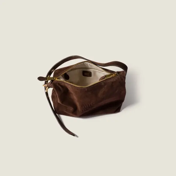 Miu Miu Spirit Suede Bag - Dark Brown