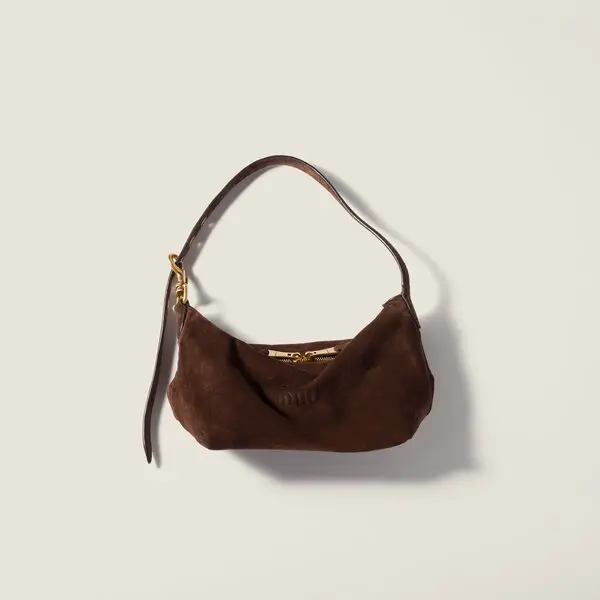 Miu Miu Spirit Suede Bag - Dark Brown