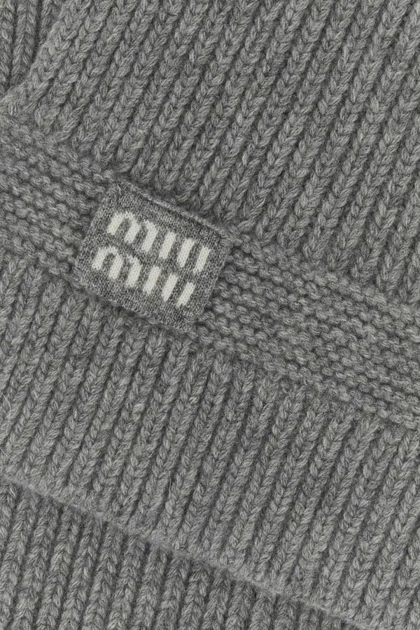 Miu Miu Grey Wool Blend Scarf