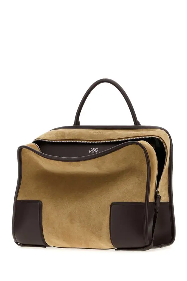 Loewe Two-tone Suede And Leather Amazona 180 Xl Shopping Bag - Multicolor