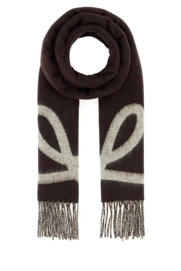 Loewe Wool Blend Scarf - Brown