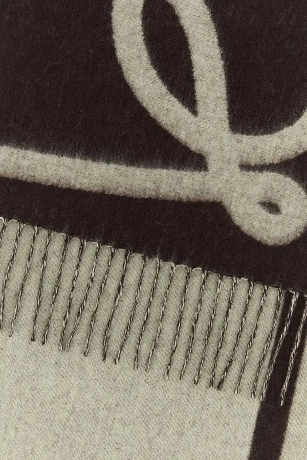 Loewe Wool Blend Scarf - Brown