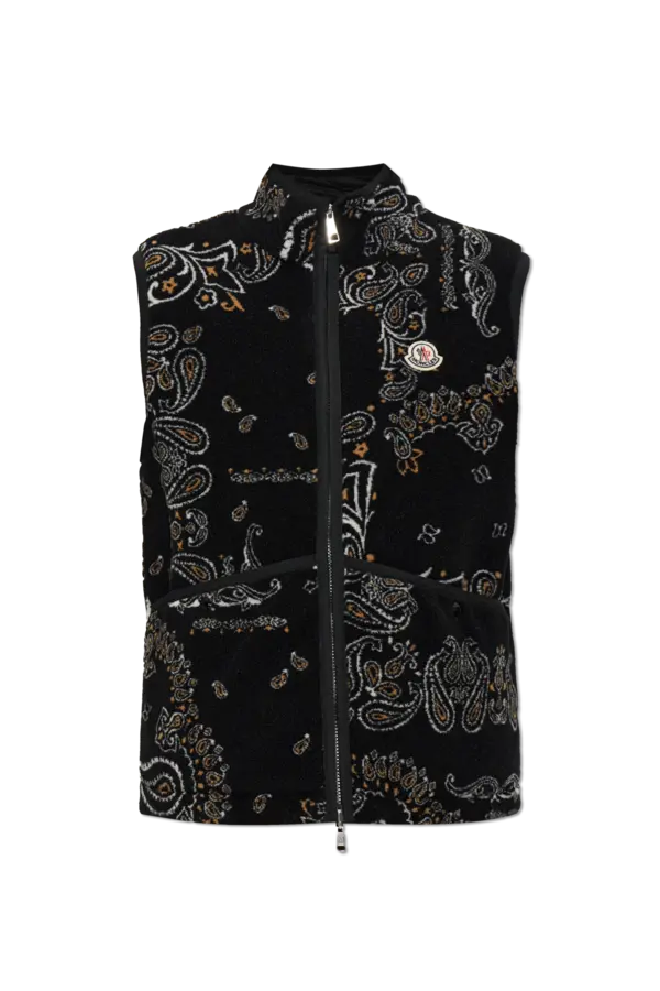 Moncler Reversible Down And Sherpa Vest With Stand Collar