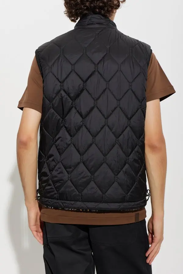 Moncler Reversible Down And Sherpa Vest With Stand Collar