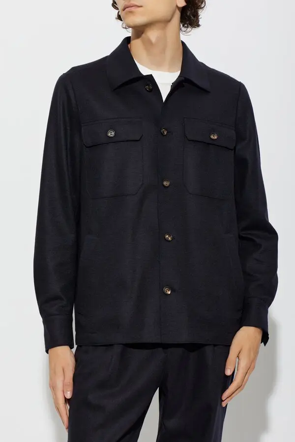 Eleventy Shirt With Pockets - Navy Blue