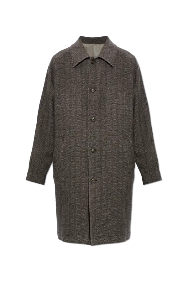 Eleventy Cashmere Herringbone Coat - Grey