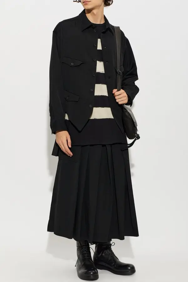 Yohji Yamamoto Wool Shirt With An Asymmetric Cut