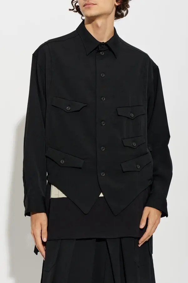 Yohji Yamamoto Wool Shirt With An Asymmetric Cut