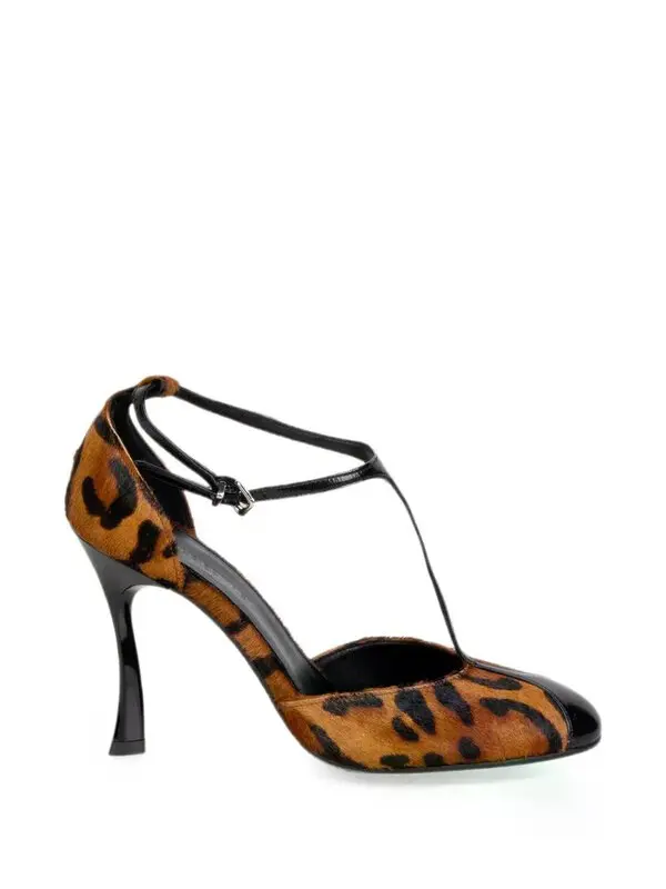 CHANTAL Leopard-print T-bar Pumps
