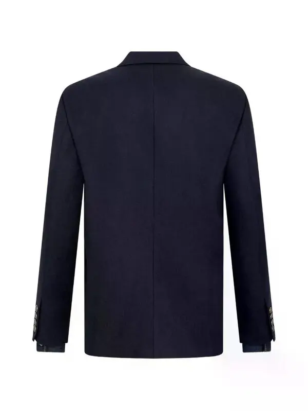 Dsquared2 Wool-cashmere Blend Jacket With Denim Cuffs And Crest Detail
