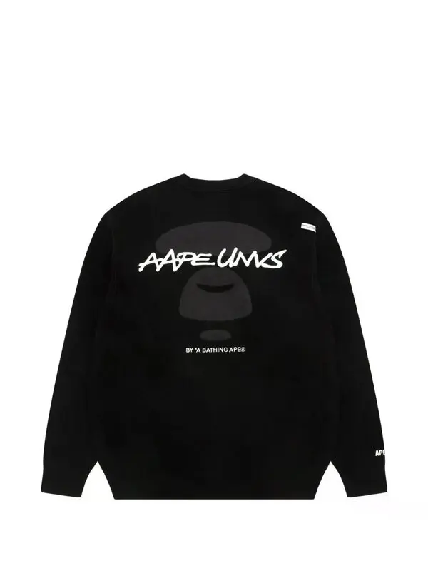 AAPE BY *A BATHING APE Moonface Intarsia Embroidered Sweatshirt