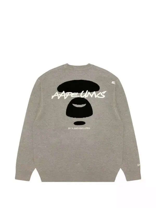 AAPE BY *A BATHING APE Moonface Intarsia Embroidered Sweatshirt