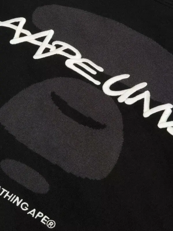 AAPE BY *A BATHING APE Moonface Intarsia Embroidered Sweatshirt