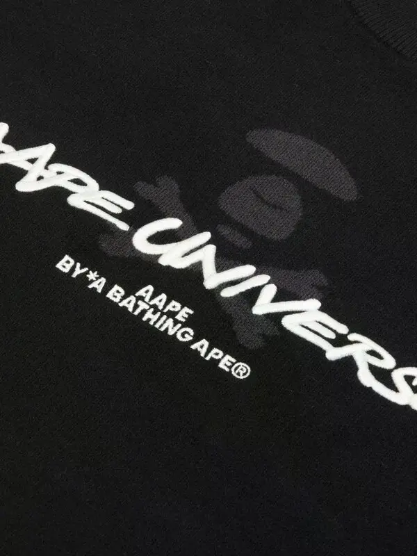 AAPE BY *A BATHING APE Moonface Intarsia Embroidered Sweatshirt