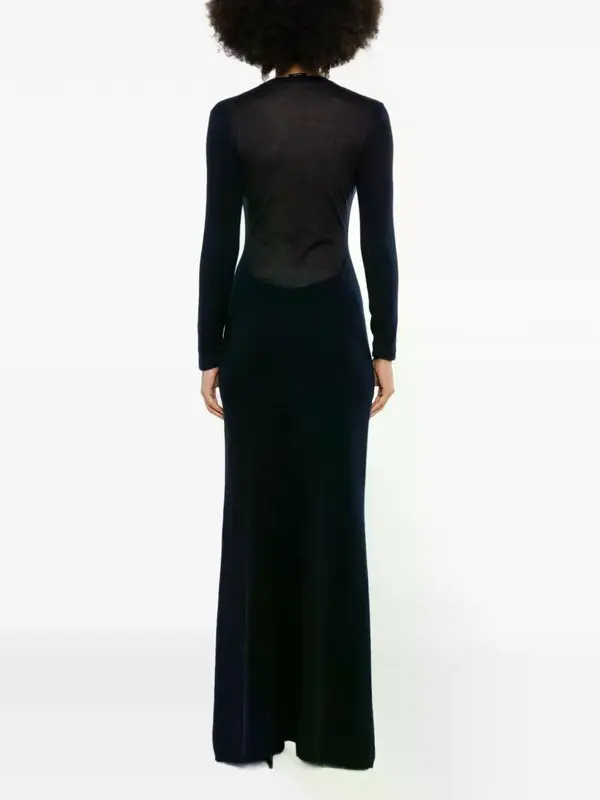 TOM FORD Sheer-back Knitted Maxi Dress - Blue