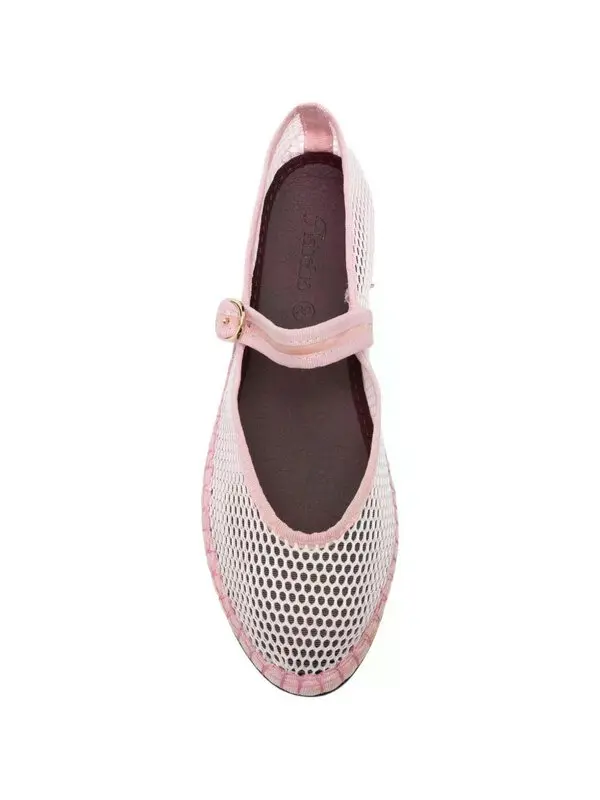 FLABELUS Isabella Fishnet Ballet Flats - Pink
