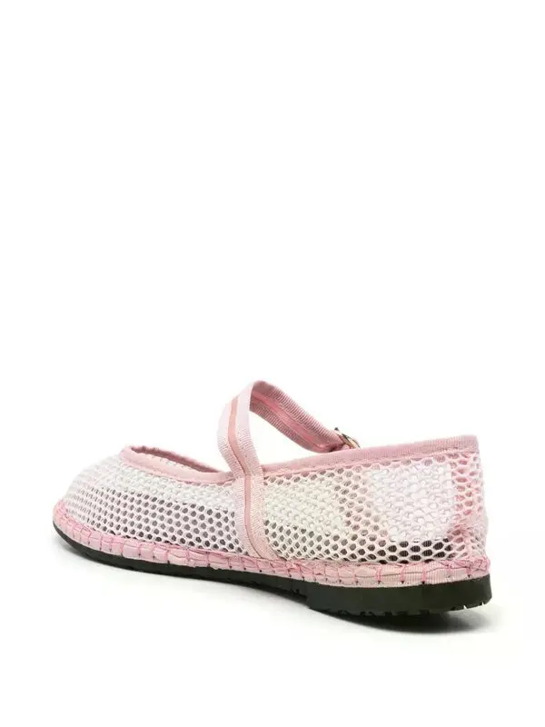 FLABELUS Isabella Fishnet Ballet Flats - Pink