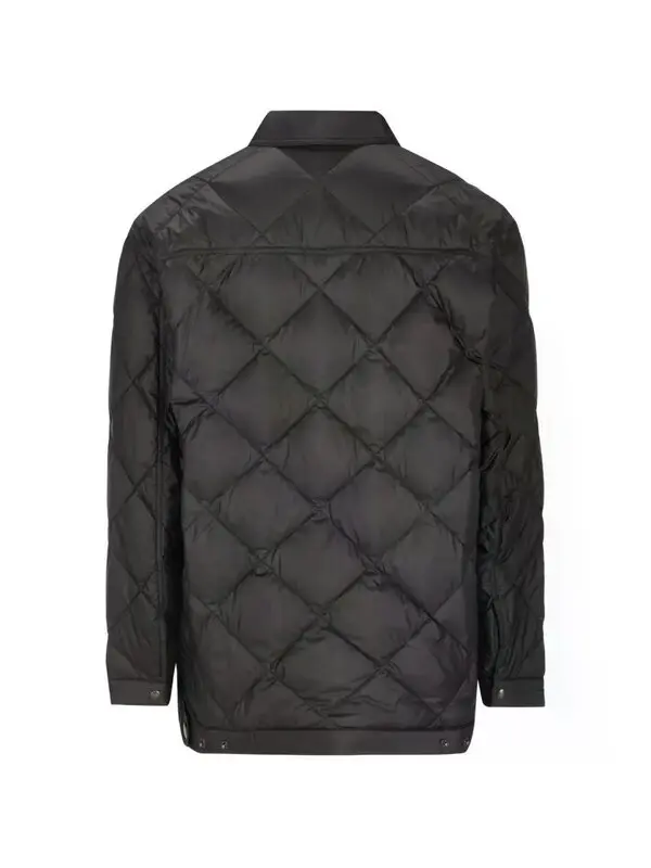 Prada Quilted Logo Plaque Coat