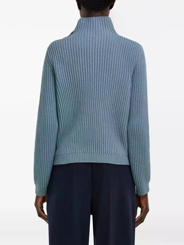 FERRAGAMO Knitted Mock Neck Sweater With Gancini Detail