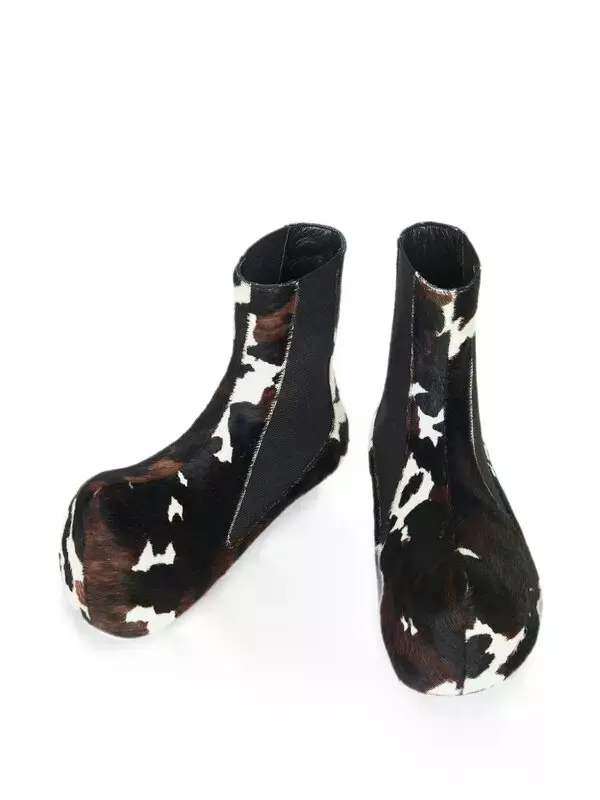 A.W.A.K.E. Mode Cow-print Pony-hair Ankle Boots