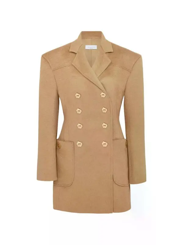 VIOLANTE NESSI Double-breasted Padded-shoulder Coat
