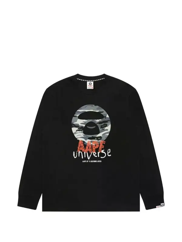 AAPE BY *A BATHING APE Aapeunvs Moonface-print Long-sleeve T-shirt