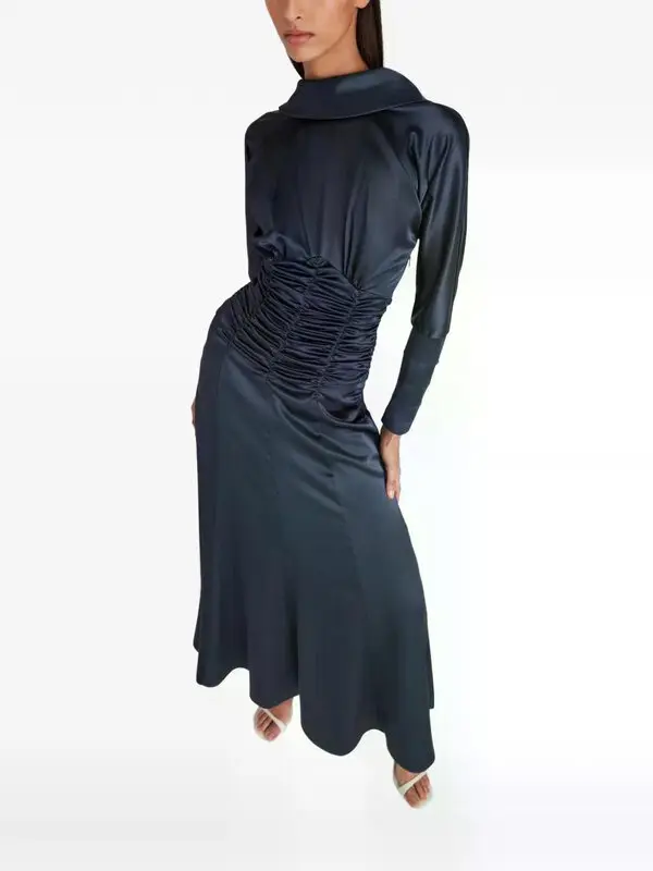 VIOLANTE NESSI Backless Ruched Maxi Dress