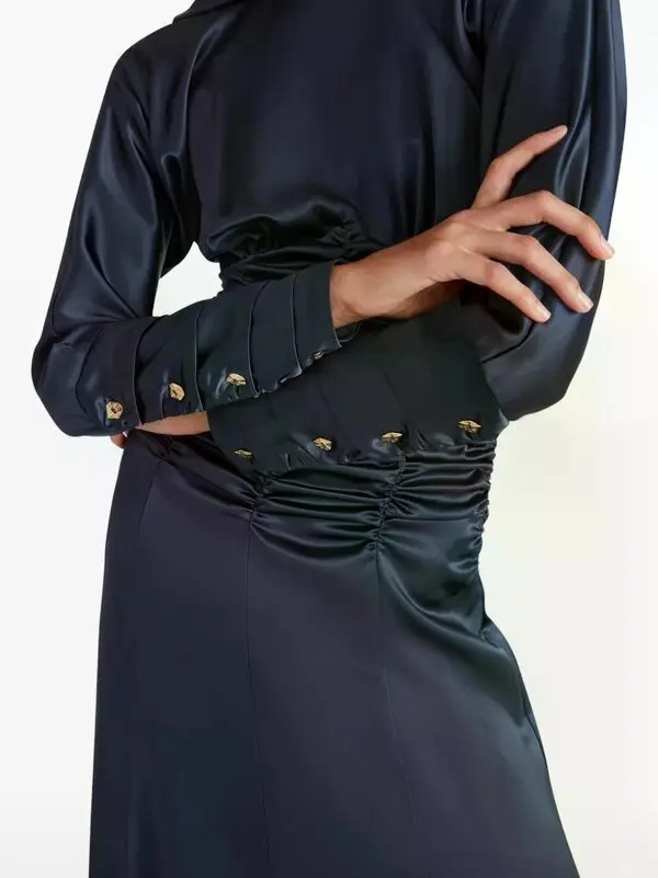 VIOLANTE NESSI Backless Ruched Maxi Dress