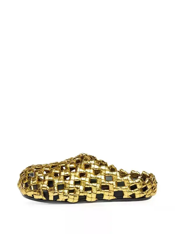A.W.A.K.E. Mode Woven Leather Mules