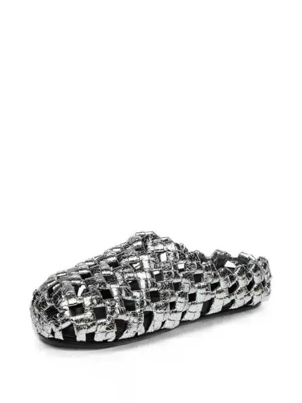 A.W.A.K.E. Mode Woven Leather Mules