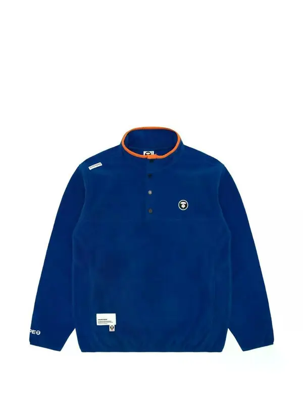 AAPE BY *A BATHING APE Moonface Half-button Sweatshirt - Blue