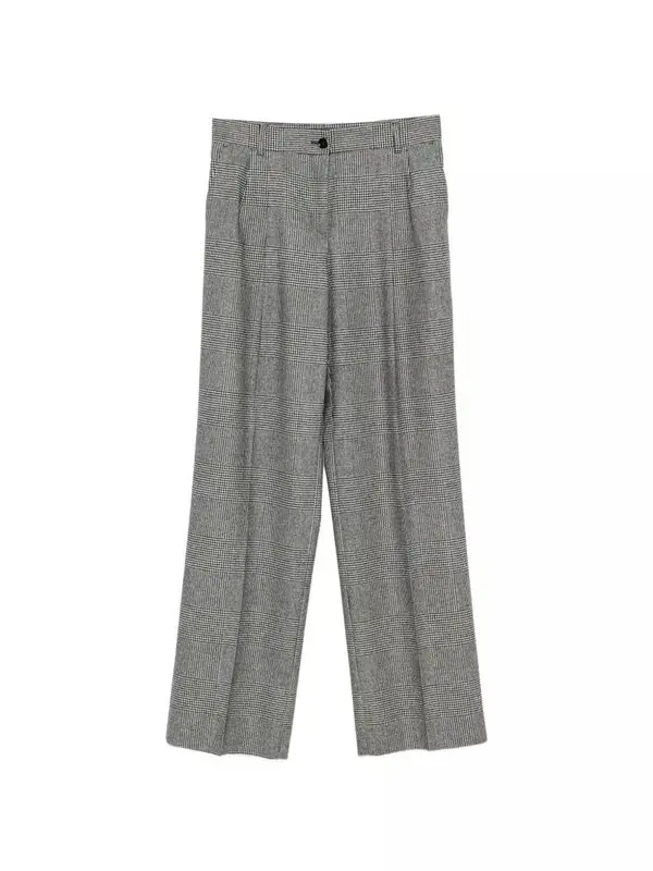 Dolce & Gabbana Check-pattern Pleated Wide-leg Trousers