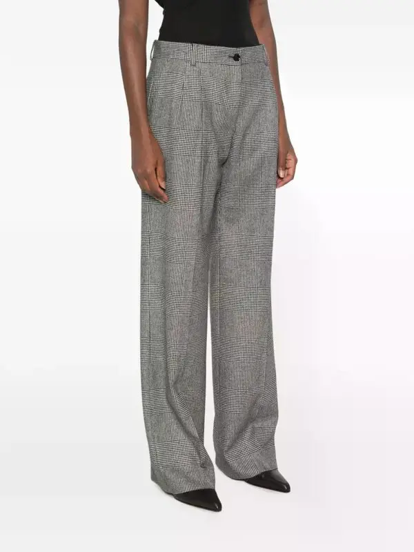 Dolce & Gabbana Check-pattern Pleated Wide-leg Trousers