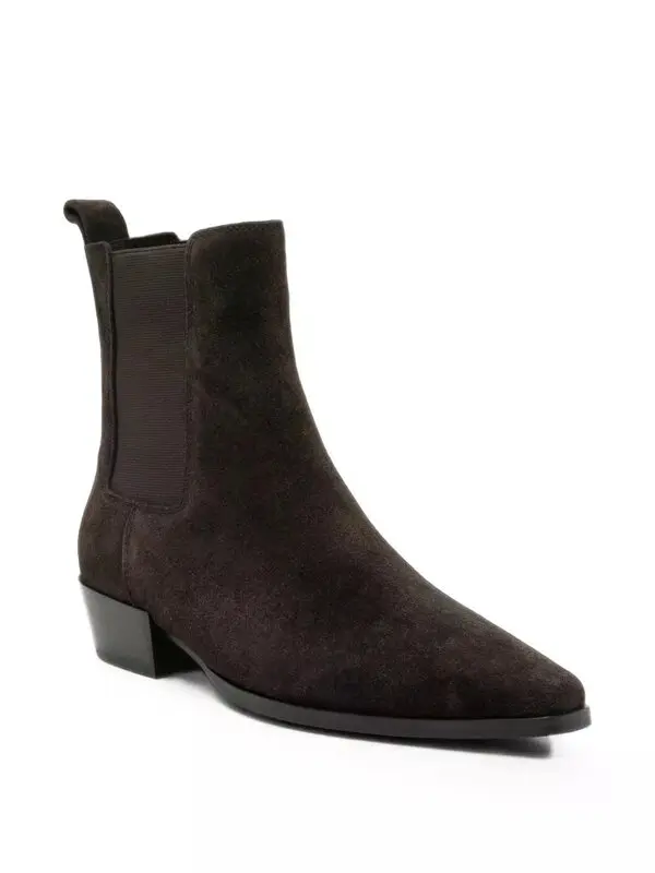 STRATEGIA SHOES Suede-finish Pointed-toe Boots