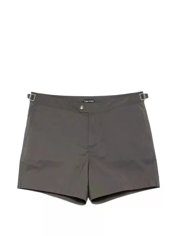 TOM FORD Buckled-waist Swim Shorts - Grey