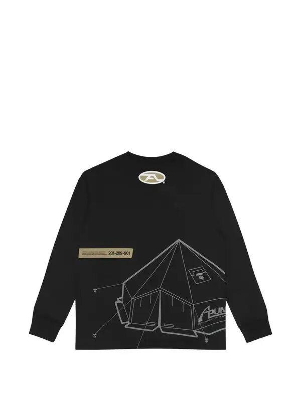 AAPE BY *A BATHING APE Moonface Graphic-print Long-sleeve T-shirt - Black