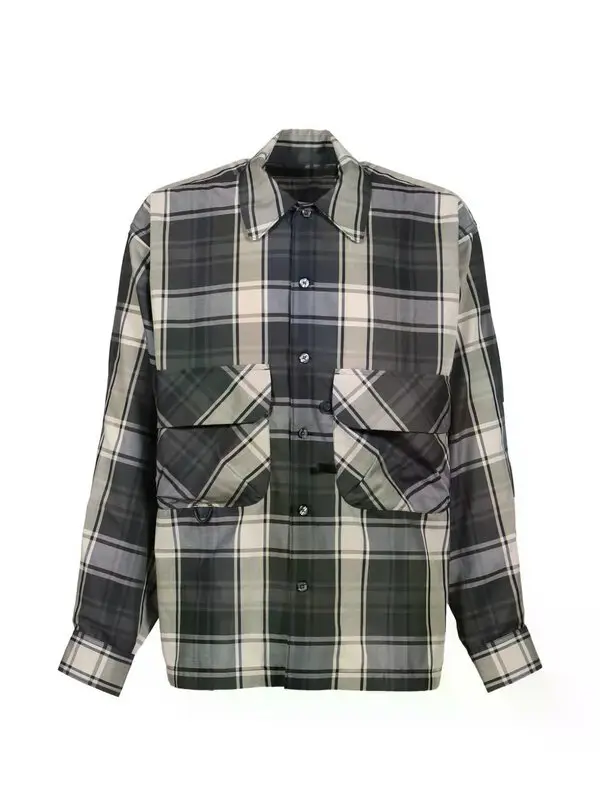 DAIWA PIER39 Check-pattern Flap-pocket Shirt - Black