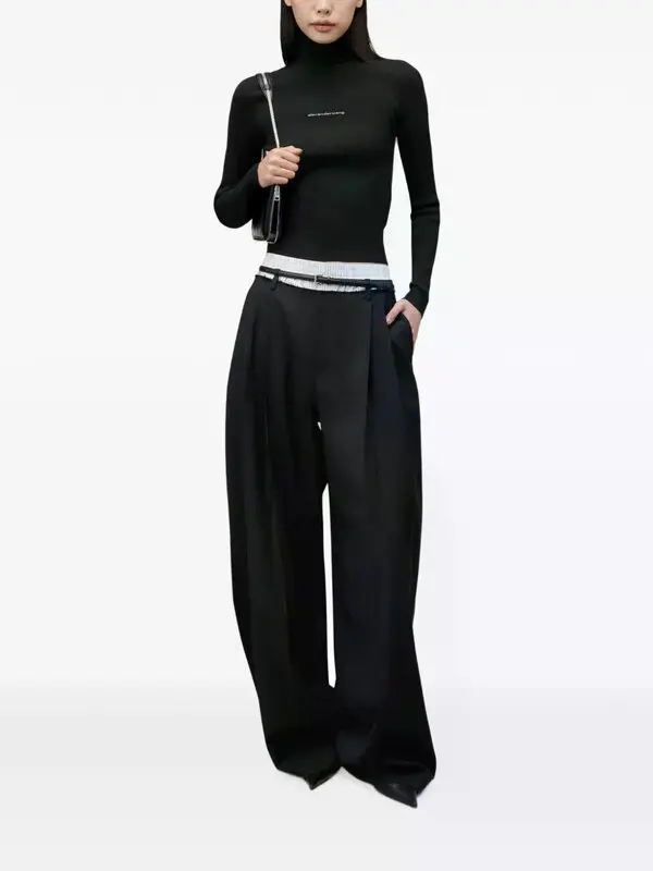 Alexander Wang Ls Turtle Neck Top W Jacquard Logo