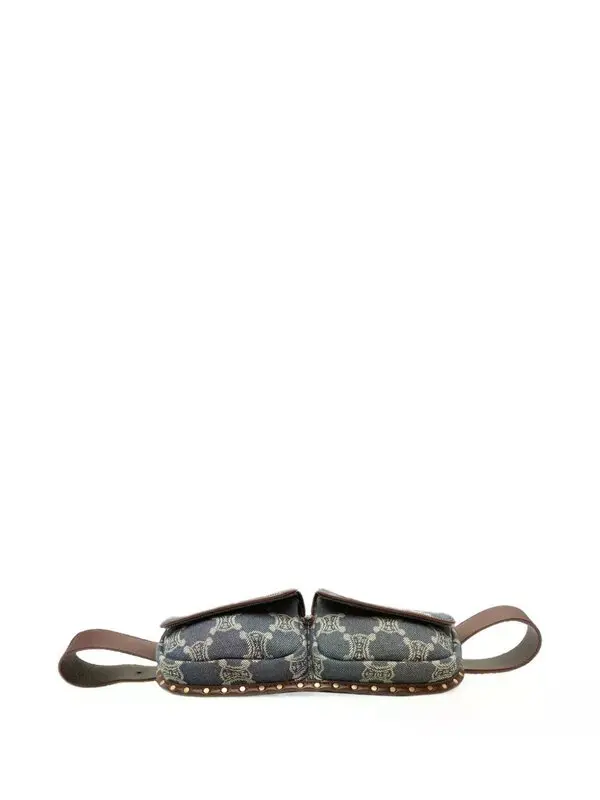 Celine Macadam Denim Double Pocket Belt Bag - Blue