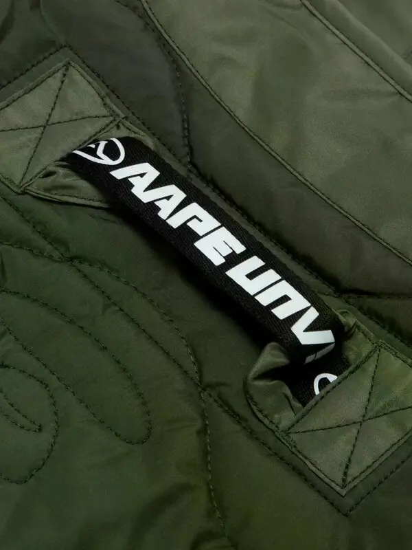 AAPE BY *A BATHING APE Moonface Quilted V-neck Jacket