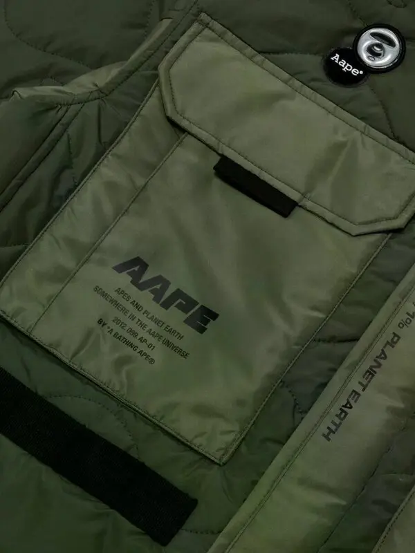 AAPE BY *A BATHING APE Moonface Quilted V-neck Jacket