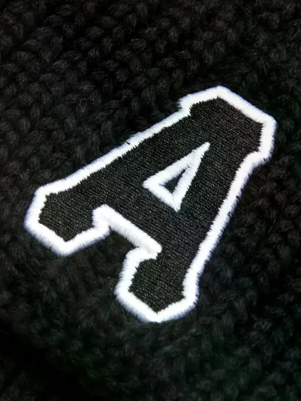 AAPE BY *A BATHING APE Cable-knit Logo-patch Beanie Hat