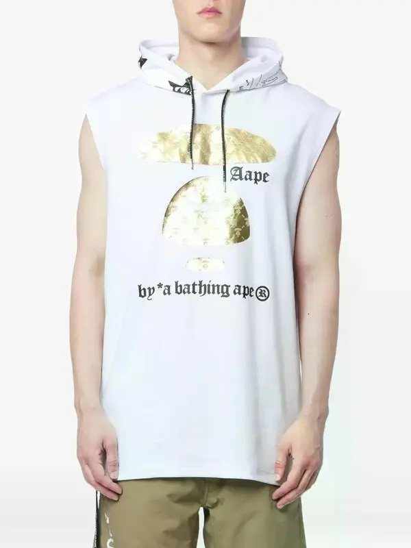 AAPE BY *A BATHING APE Metallic Moonface Sleeveless Hoodie