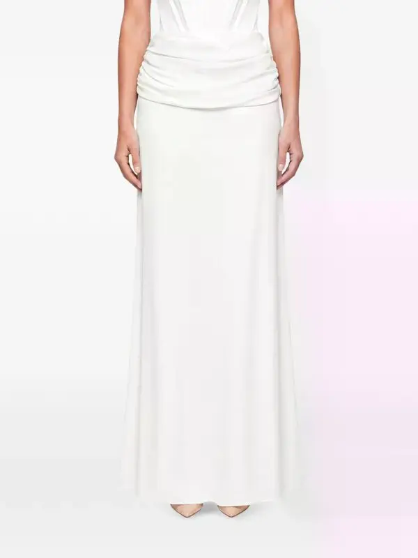 POST MERIDIEM Zip-fastening Draped Maxi Skirt