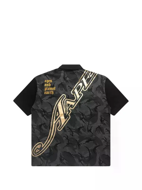 AAPE BY *A BATHING APE Moonface Logo-patch Polo Shirt