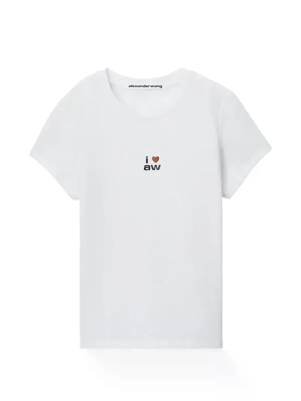 Alexander Wang Fitted Ss T-shirt W/ Valentines Graphic
