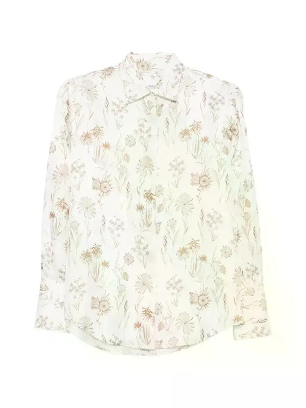 Amina Rubinacci Floral-print Long-sleeve Shirt - White